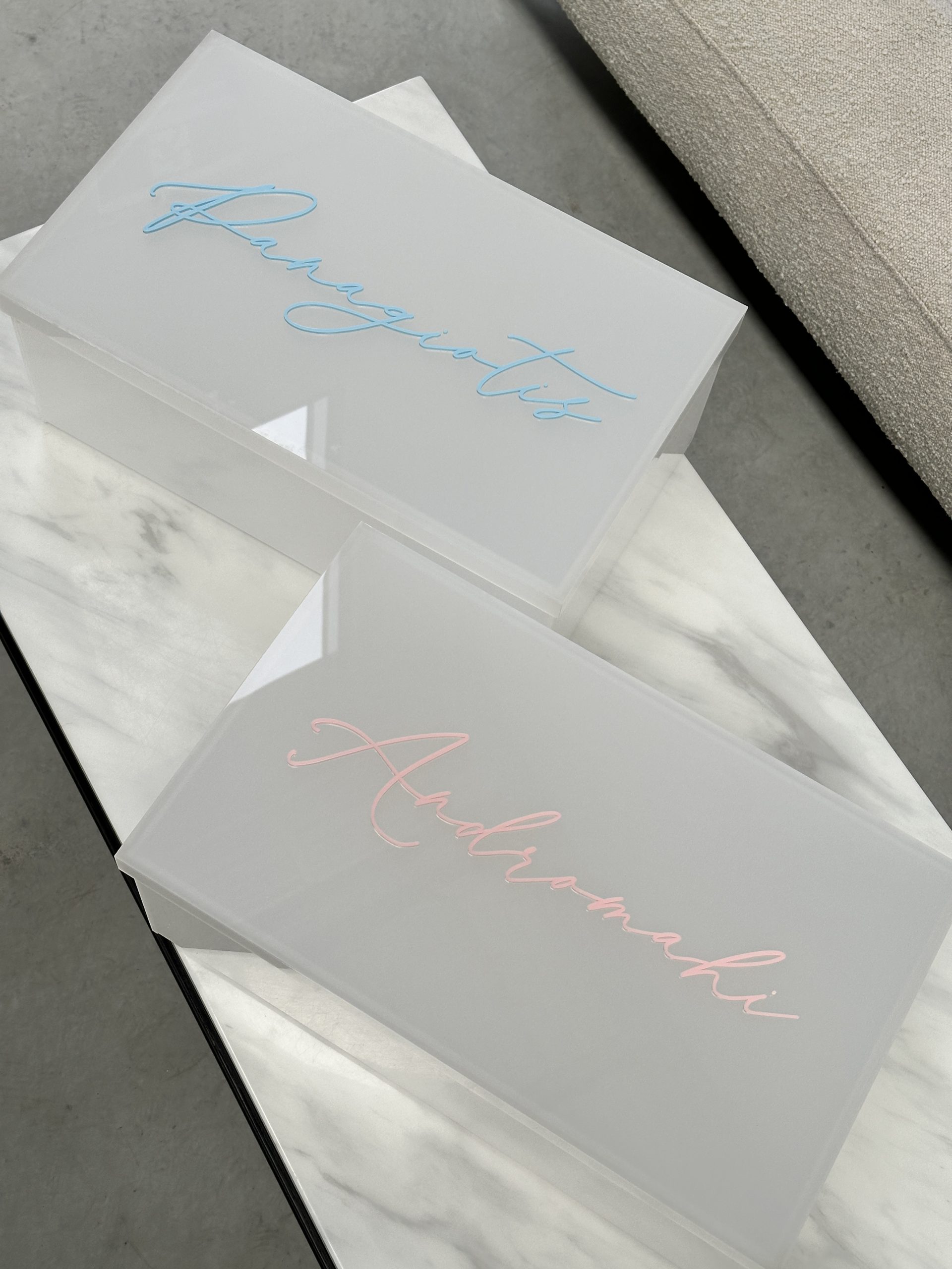 Frosted Rectangle Acrylic Christening Box - The Luxx Co