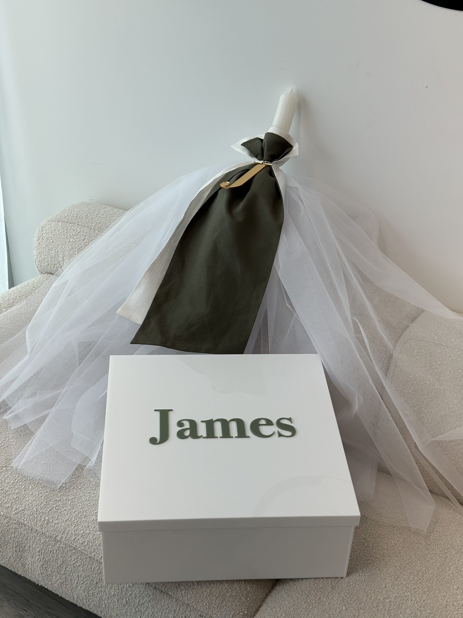 White Acrylic Christening Box - The Luxx Co