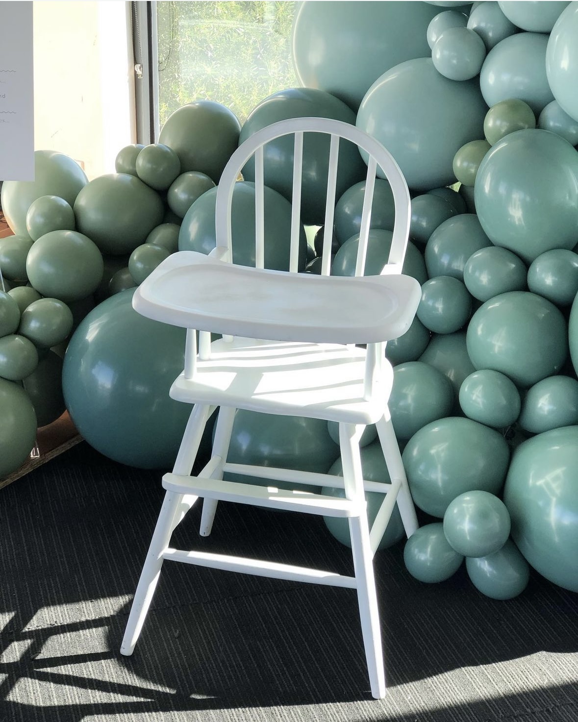 White Wooden Baby Chair Hire - The Luxx Co