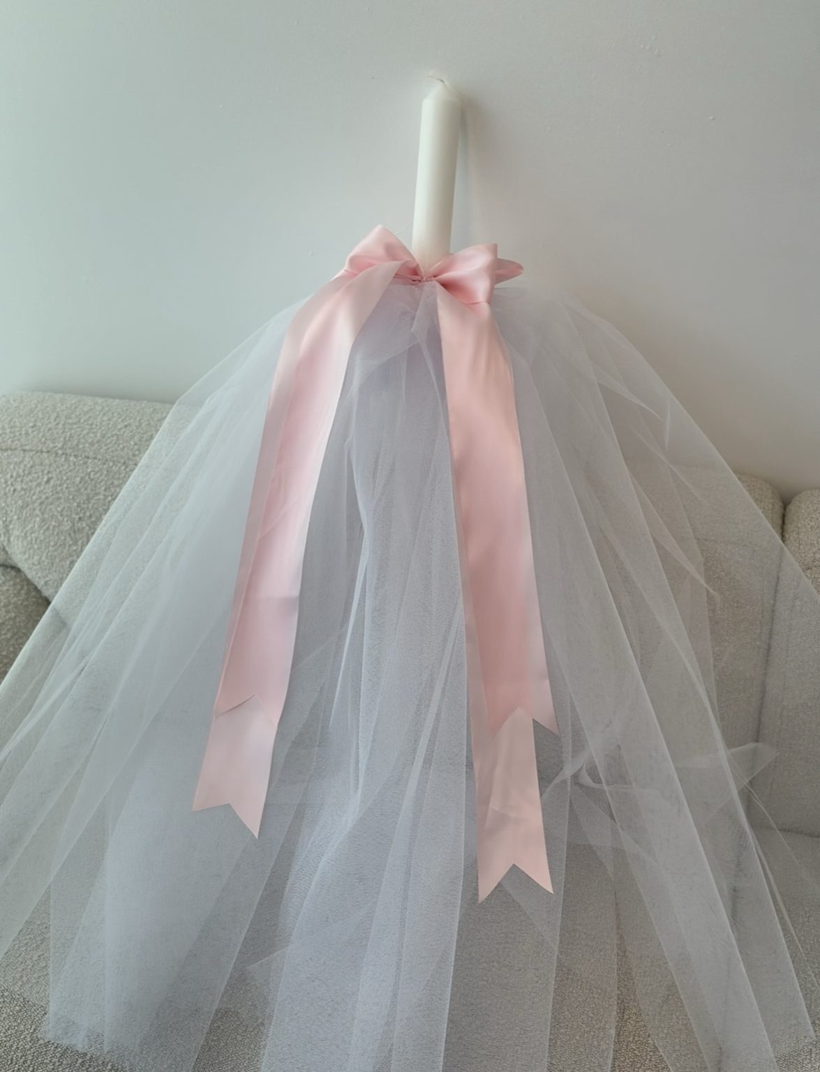 TRADITIONAL TULLE SKIRT SATIN BOW LAMBATHA WITH ACRYLIC INITIAL - The ...